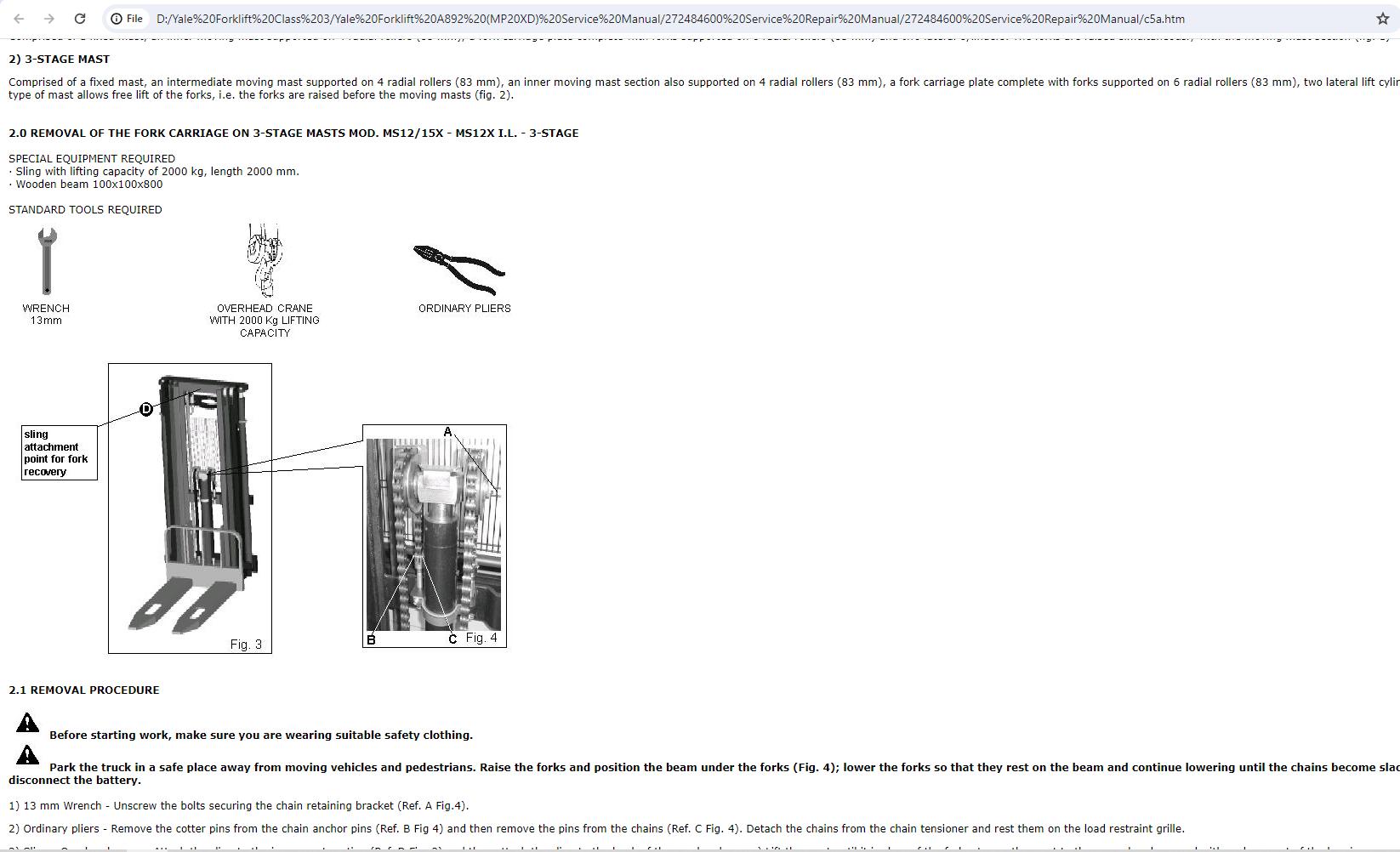 Yale Forklift A892 (MP20XD) Service Manual