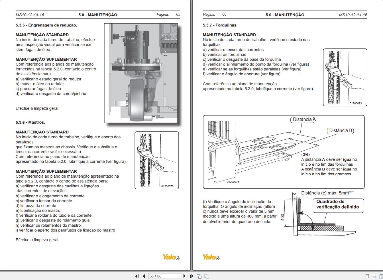 Yale Forklift A959 (MS16 - BR) Operation Maintenance Manual ES