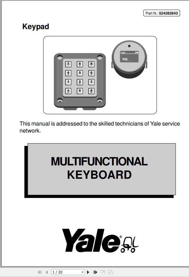 Yale Forklift B860 (MC10 - MC12 - MC15) Service Manual