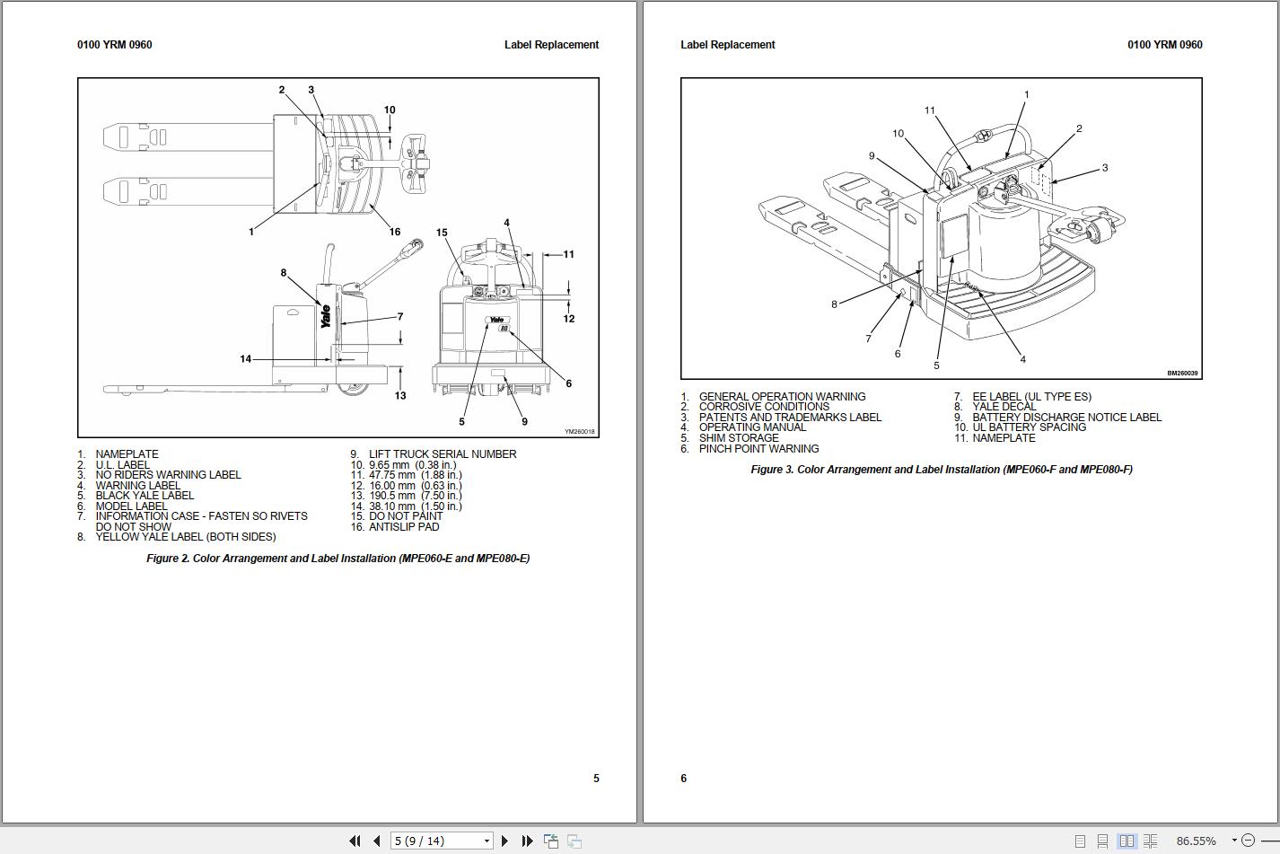 Yale Forklift B890 (MPE080-F) Service Manual
