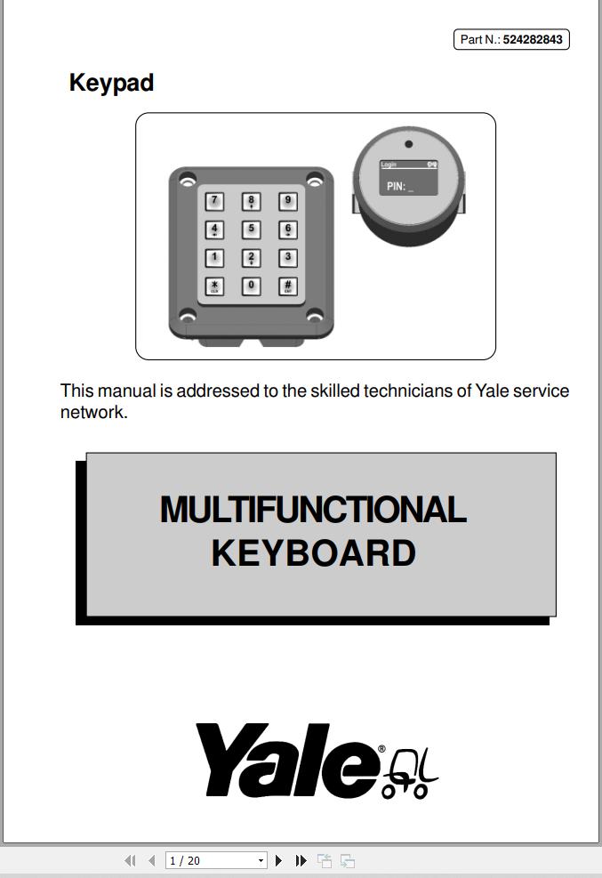 Yale Forklift C843 (MP20X) Service Manual