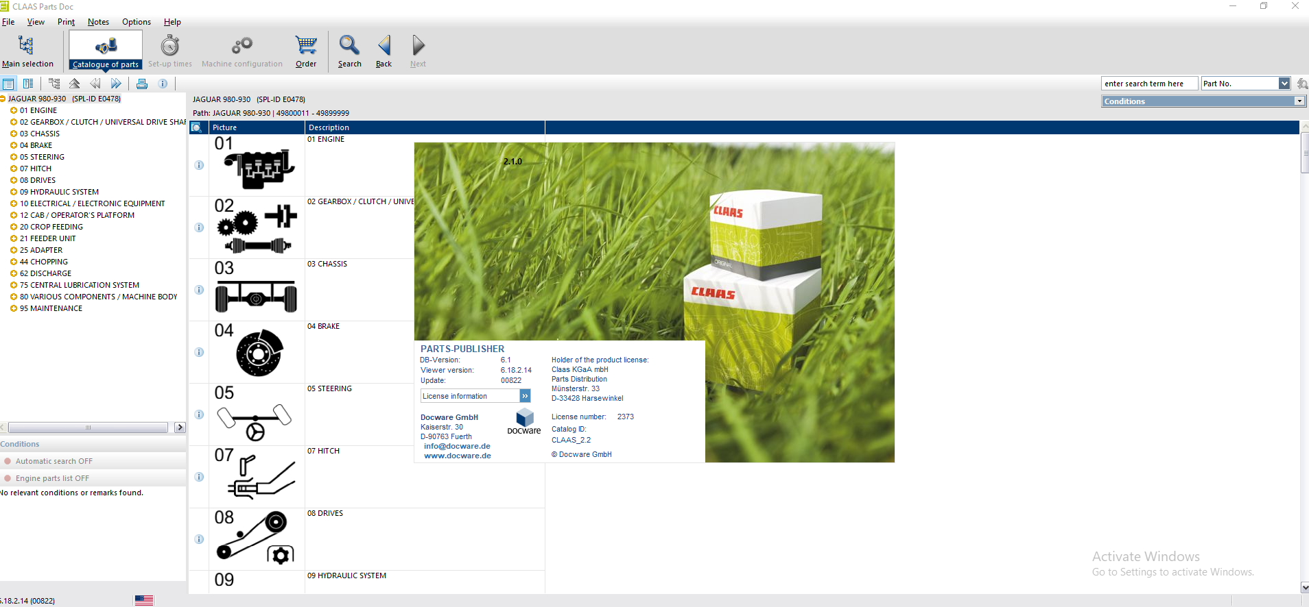 Claas EPC Spare Parts List Parts Doc 2.2 03.2024 822 How To Install ...