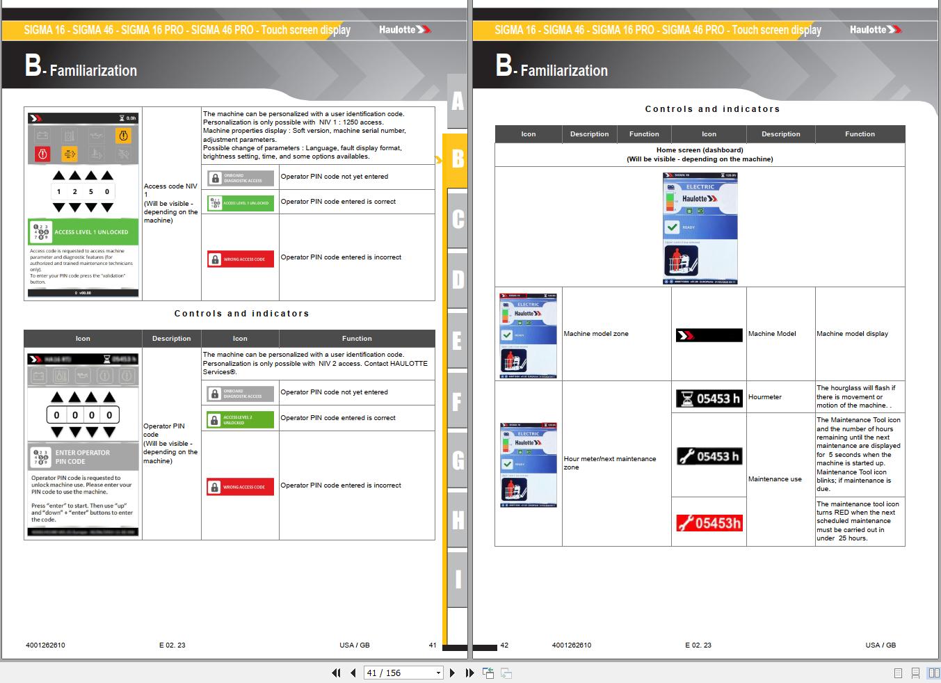 Haulotte Articulating Booms SIGMA 16 to SIGMA 46 PRO Operator's Manual ...