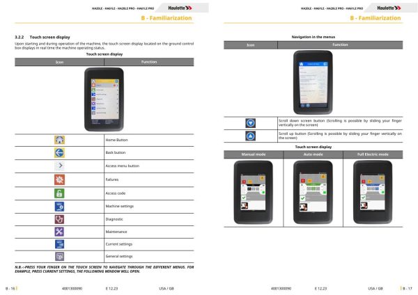 Haulotte HA20 LE PRO, HA61 LE PRO Operator Manual 4001300090 12.2023 EN