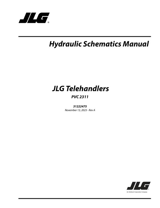 JLG Telehandlers 1043 to G5-18A Hydraulic Schematic 31222475 2023 PVC 2311