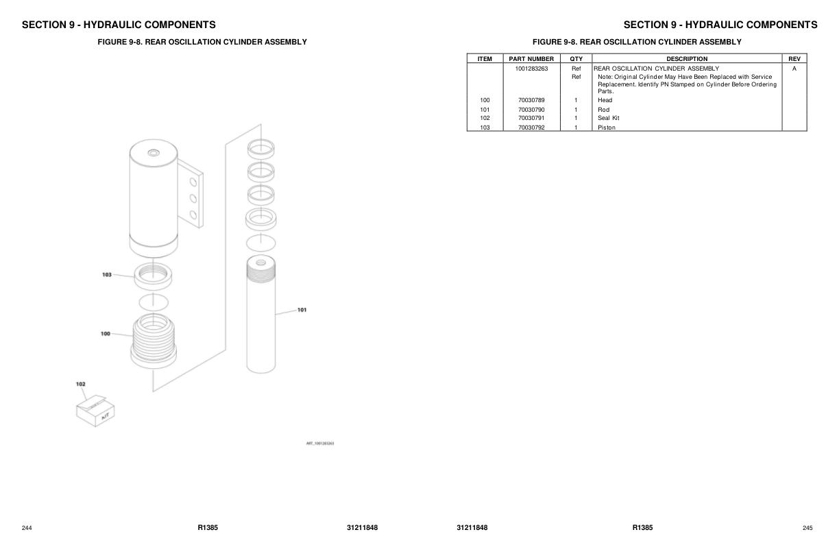 JLG Telehandlers R1385 Parts Manual 31211848 2022