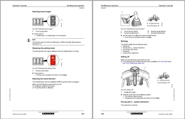 Liebherr Wheel Loader L509 Operator Manual 12275598 2021