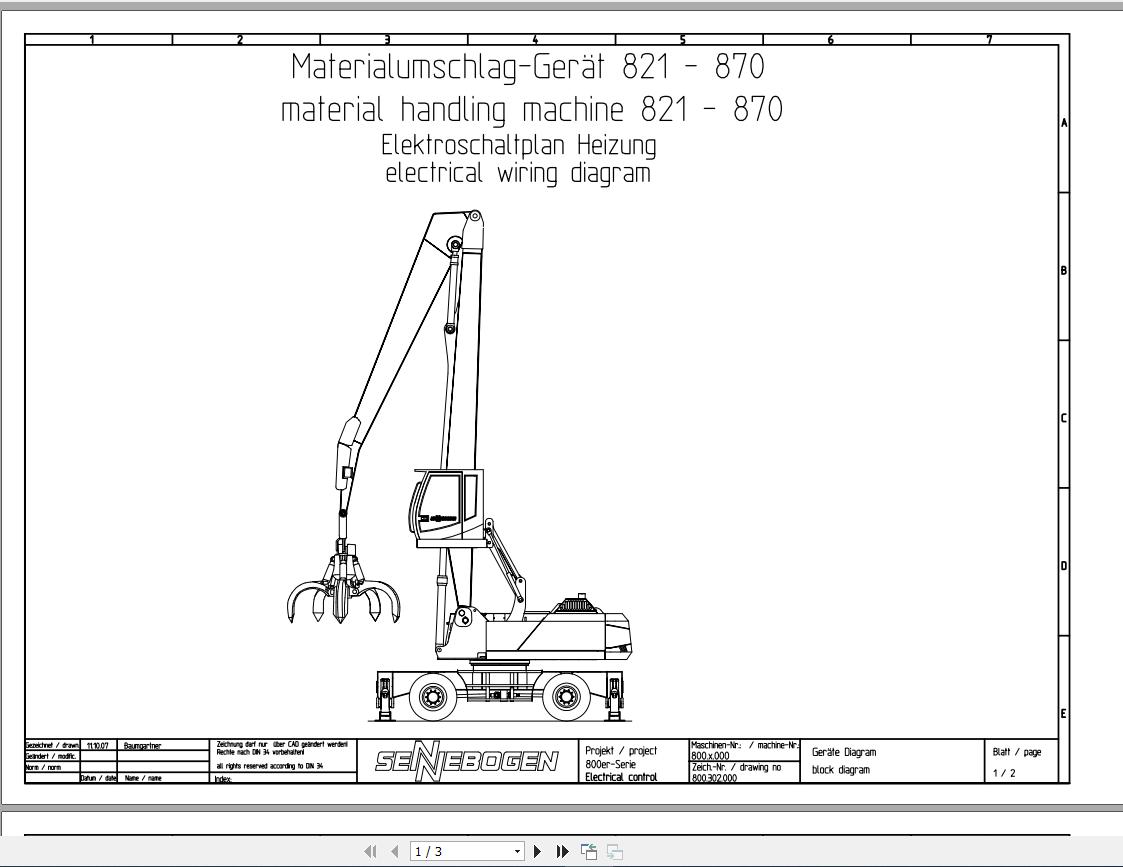 Sennebogen Schematic Material Handler Electric Hydraulic Diagram PDF ...