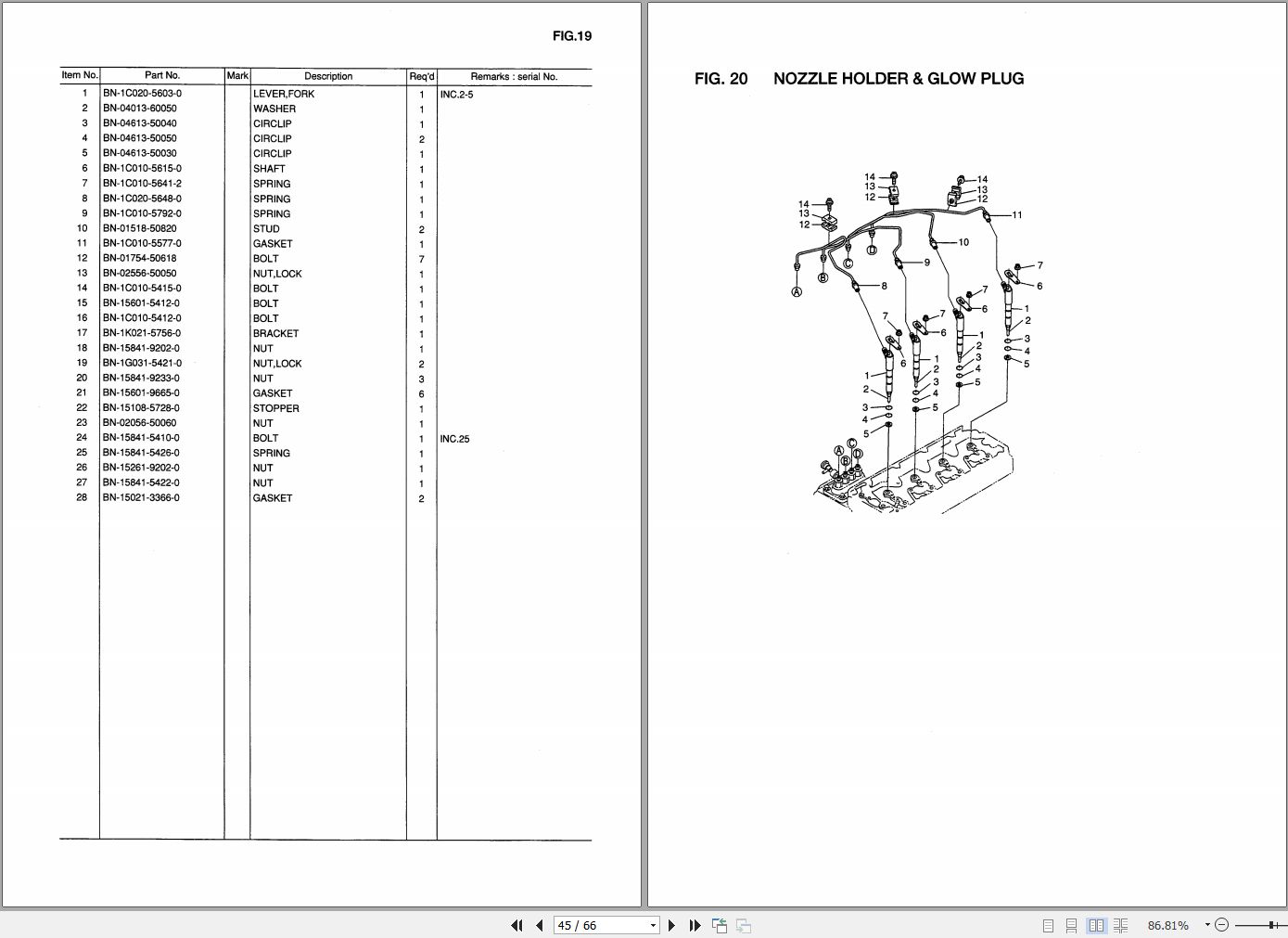 TCM Kubota Engine V3300-DI-KA Parts Manual