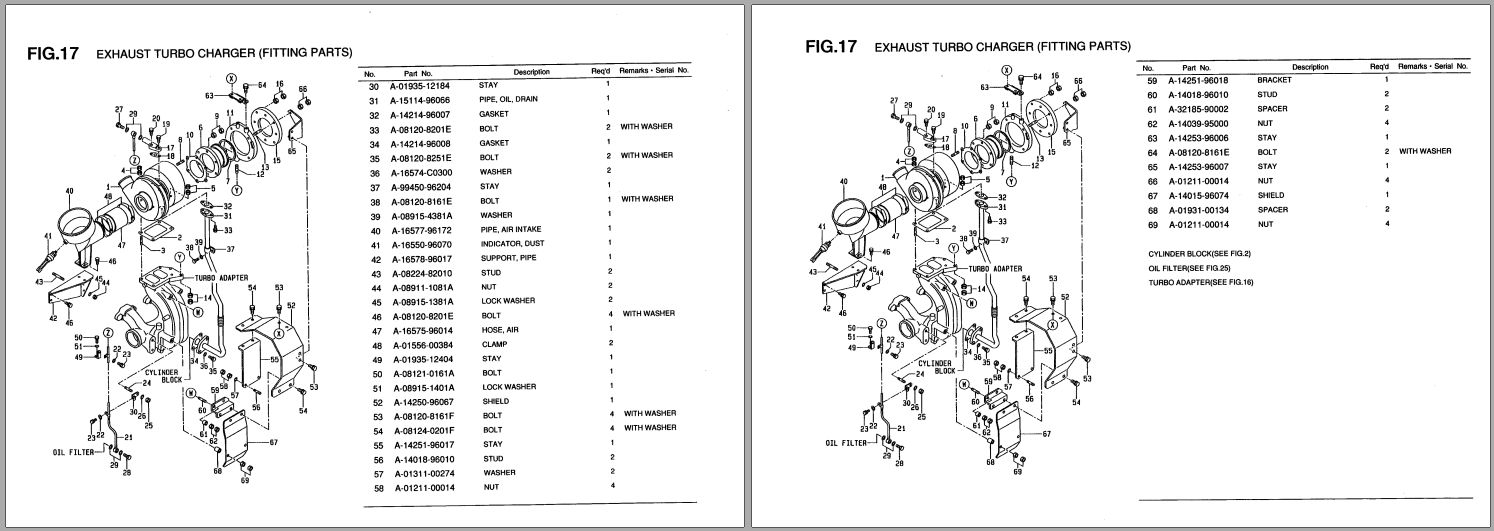 TCM Nissan Engine A-PF6TAI3 Parts Manual PE-A-PF6TA13A