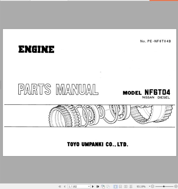 TCM Nissan Engine NF6T04 Parts Manual PE-NF6T04B EN JP