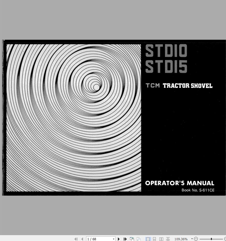 TCM Tractor Shovel STD10 STD15 Operator's Manual S-611CE