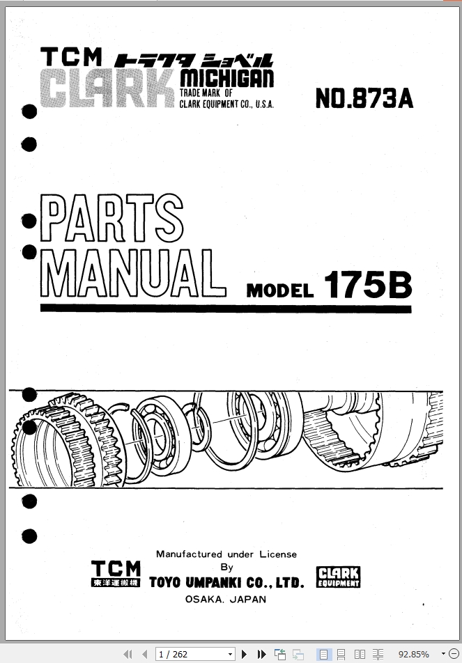 TCM Wheel Loader 175B Parts Manual EN JP