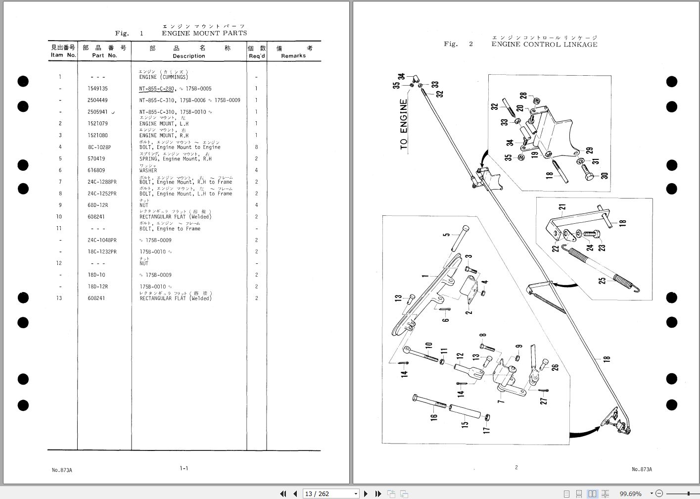 TCM Wheel Loader 175B Parts Manual EN JP