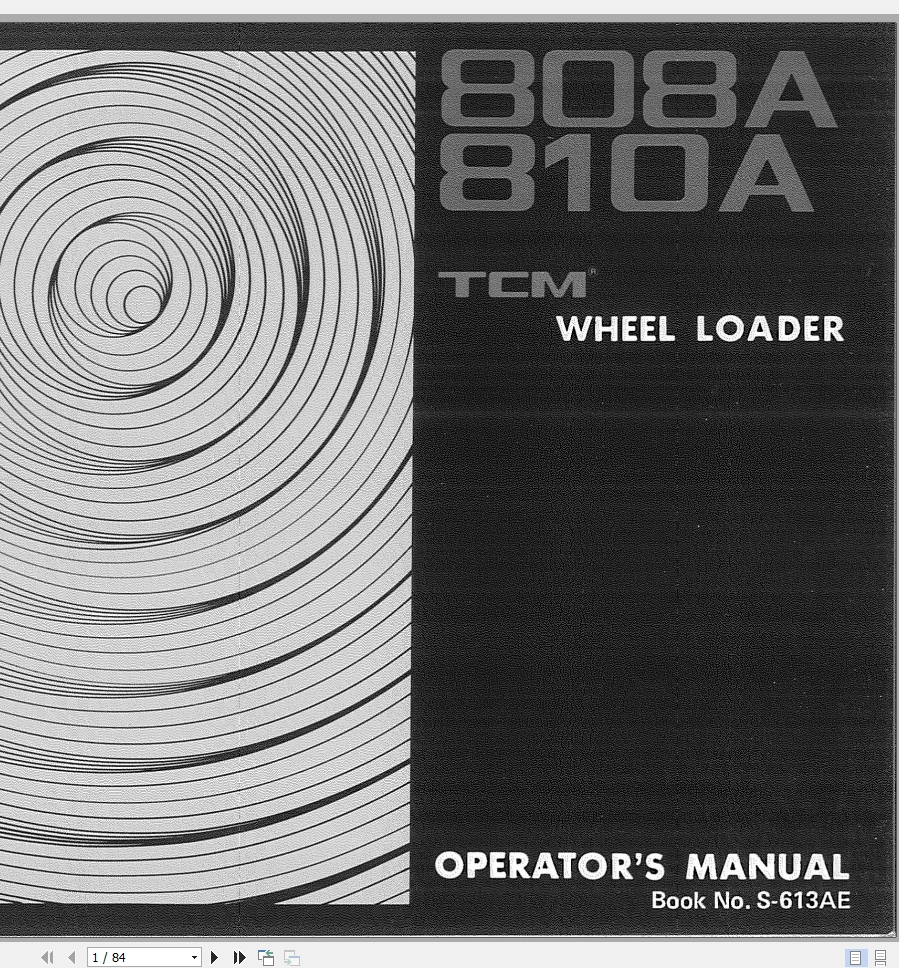 TCM Wheel Loader 808A 810A Operator's Manual S-613AE