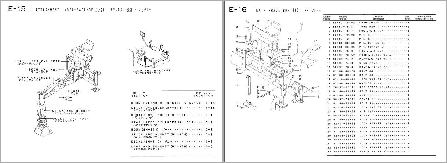 TCM Wheel Loader 810A Parts Manual 614A ATT EN JP