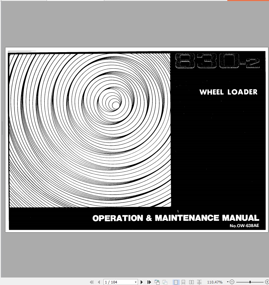 TCM Wheel Loader 830-2 Operation Maintenance Manual OW-638AE