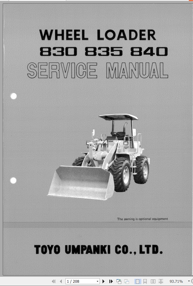 TCM Wheel Loader 830 835 840 Service Manual 638AE