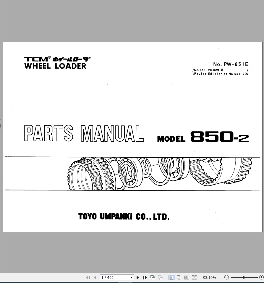 TCM Wheel Loader 850-2 Parts Manual EN JP