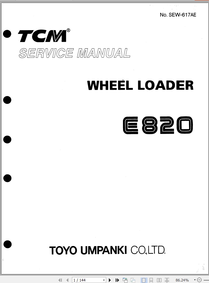 TCM Wheel Loader E820 Service Manual