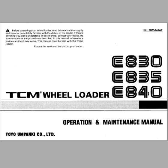 TCM Wheel Loader E820-3 Technical Manual