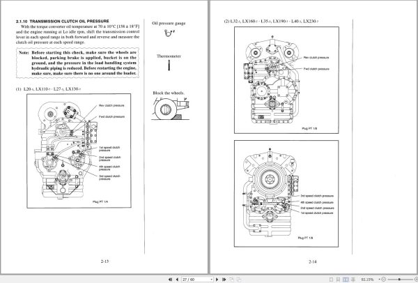 TCM Wheel Loader L20-3 L50-3 Inspection Manual M-018AE