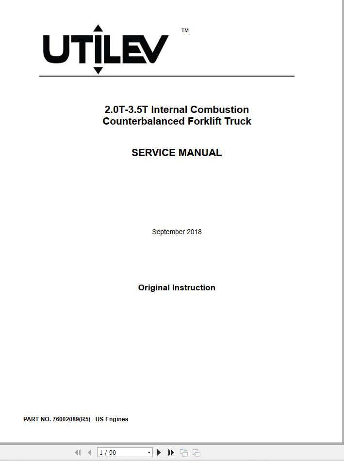 Yale Forklift A273 (UT20-32C) Service Manual