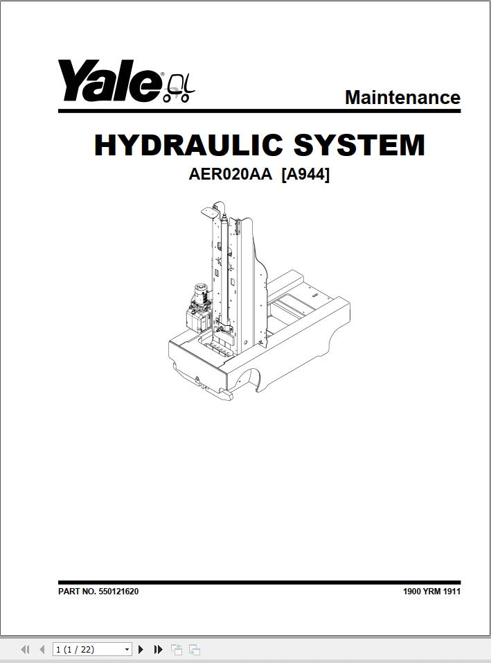 Yale Forklift A944 (AER020AA) Service Manual