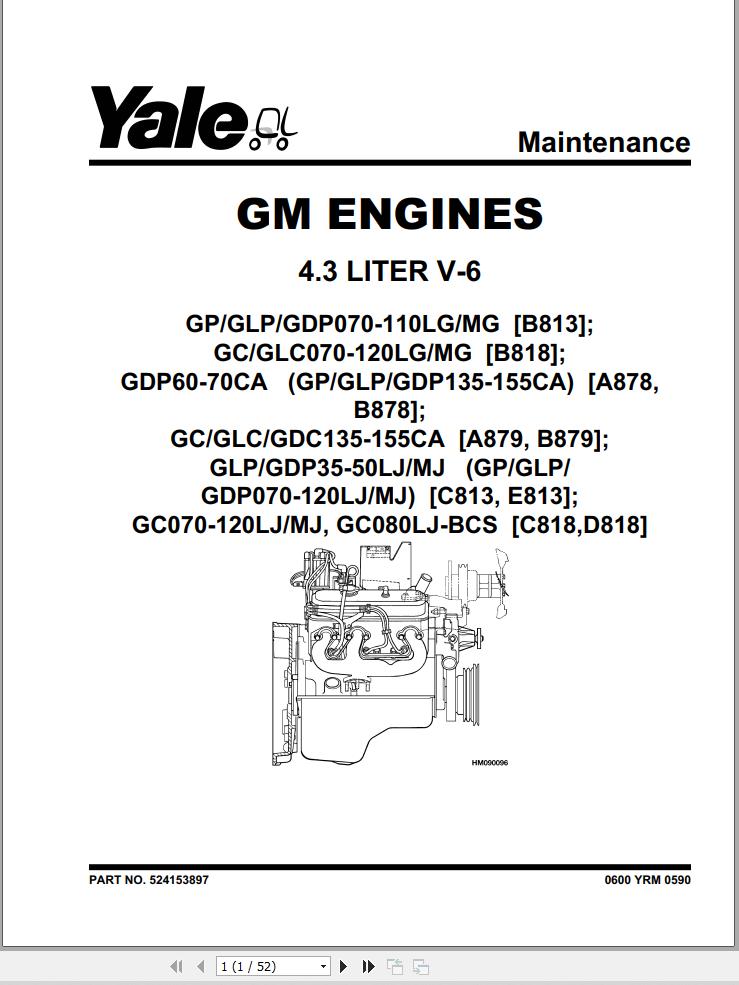 Yale Forklift B813 (GDP LG) Service Manual