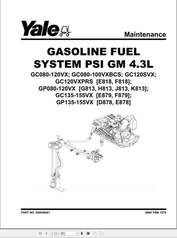 Yale Forklift F818 (GLC40-55VX, GLC55SVX) Service Manual