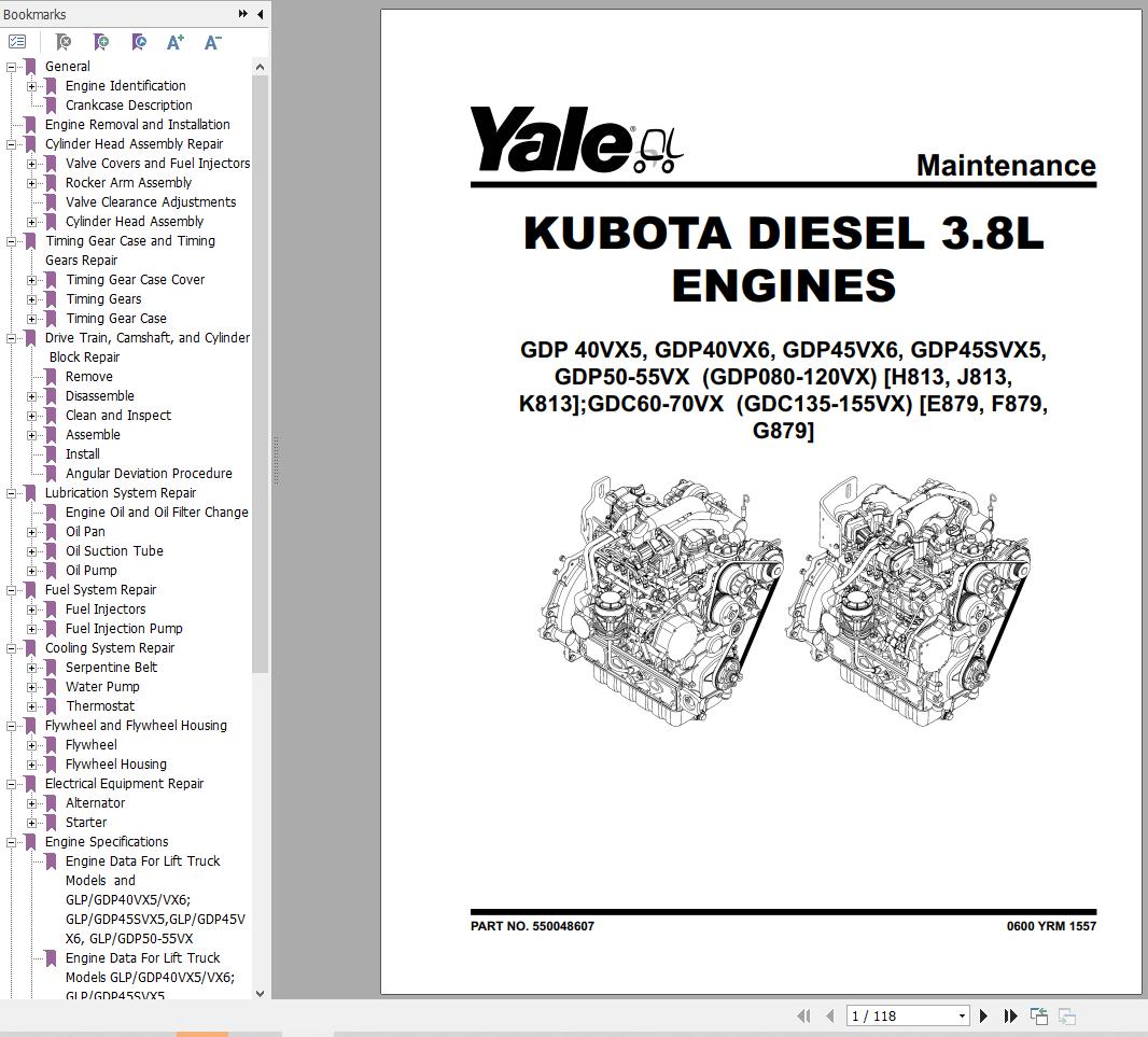 Yale Forklift G879 (GC60VX, GC70VX) Service Manual