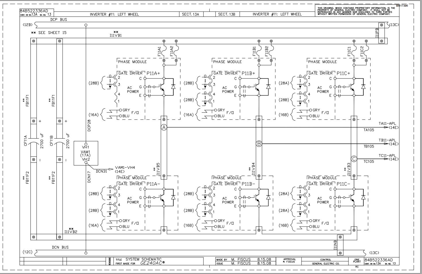 Caterpillar AC Wheel 17KG535C3 Drive System Schematic Diagram BI617396