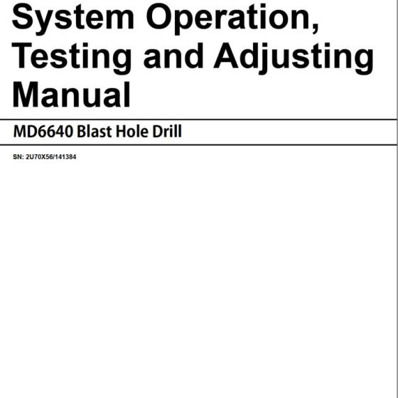 Caterpillar Blast Hole Drill MD6290 Service Manual
