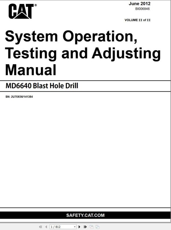 Caterpillar Blast Hole Drill MD6640 Operation & Testing And Adjusting ...