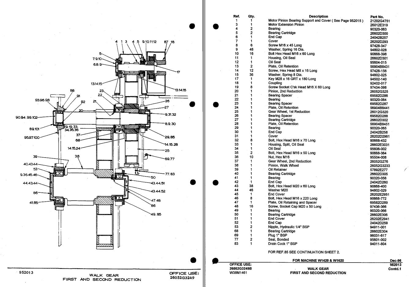 Caterpillar Dragline W2000 Parts Catalog EM027977