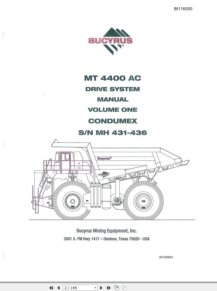 Caterpillar Drive System MT4400AC Operation Manual, Testing & Adjusting ...