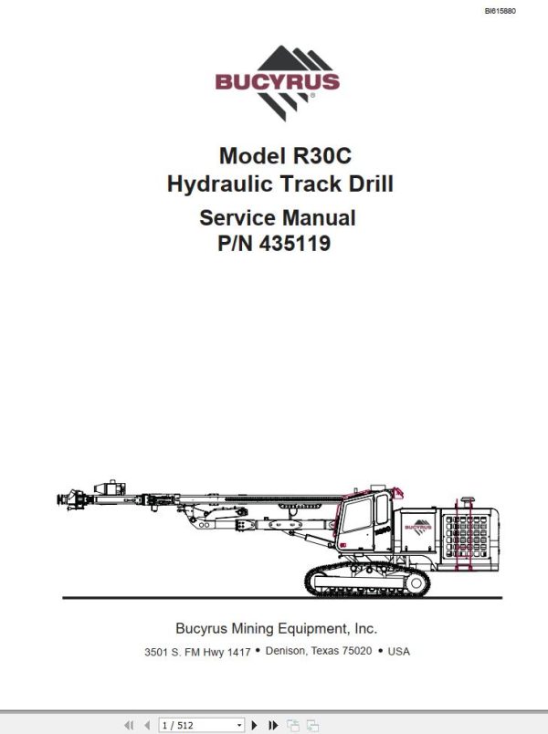 Caterpillar Hydraulic Track Drill R30C Service Manual BI615880
