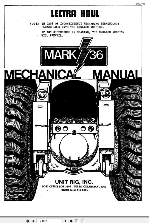 Caterpillar Mining Truck Mark 36 Mechanical Manual EN HR