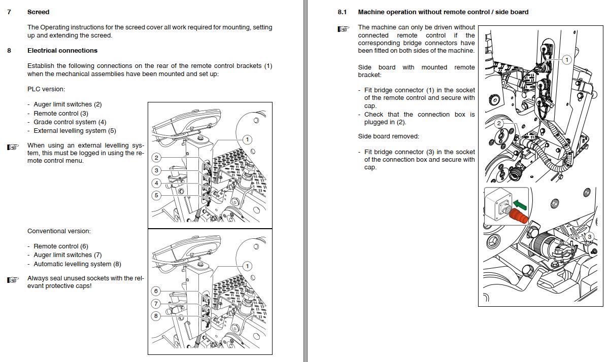 Dynapac Paver Finisher F2500W F2500WS Parts Operation Maintenance Manual