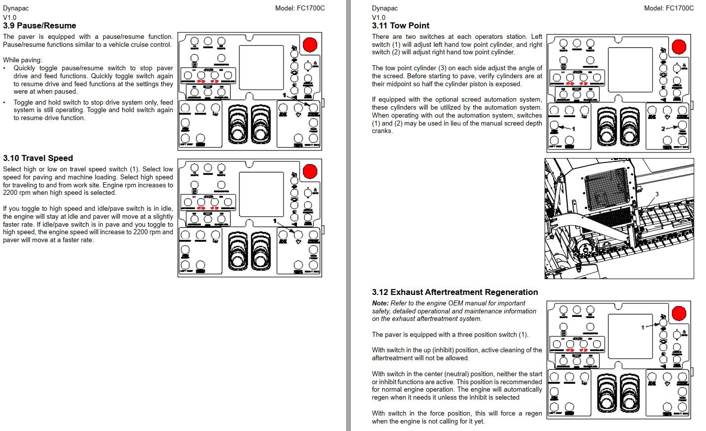 Dynapac Conveyor Paver FC1700C Operation and Maintenance Manual
