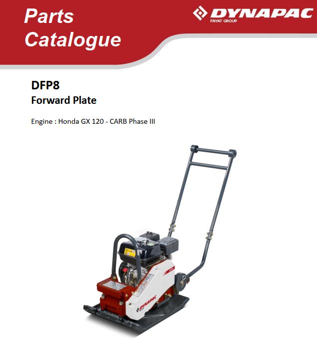 Dynapac Forward Plate DFP8 Operating Instruction Parts Catalogue
