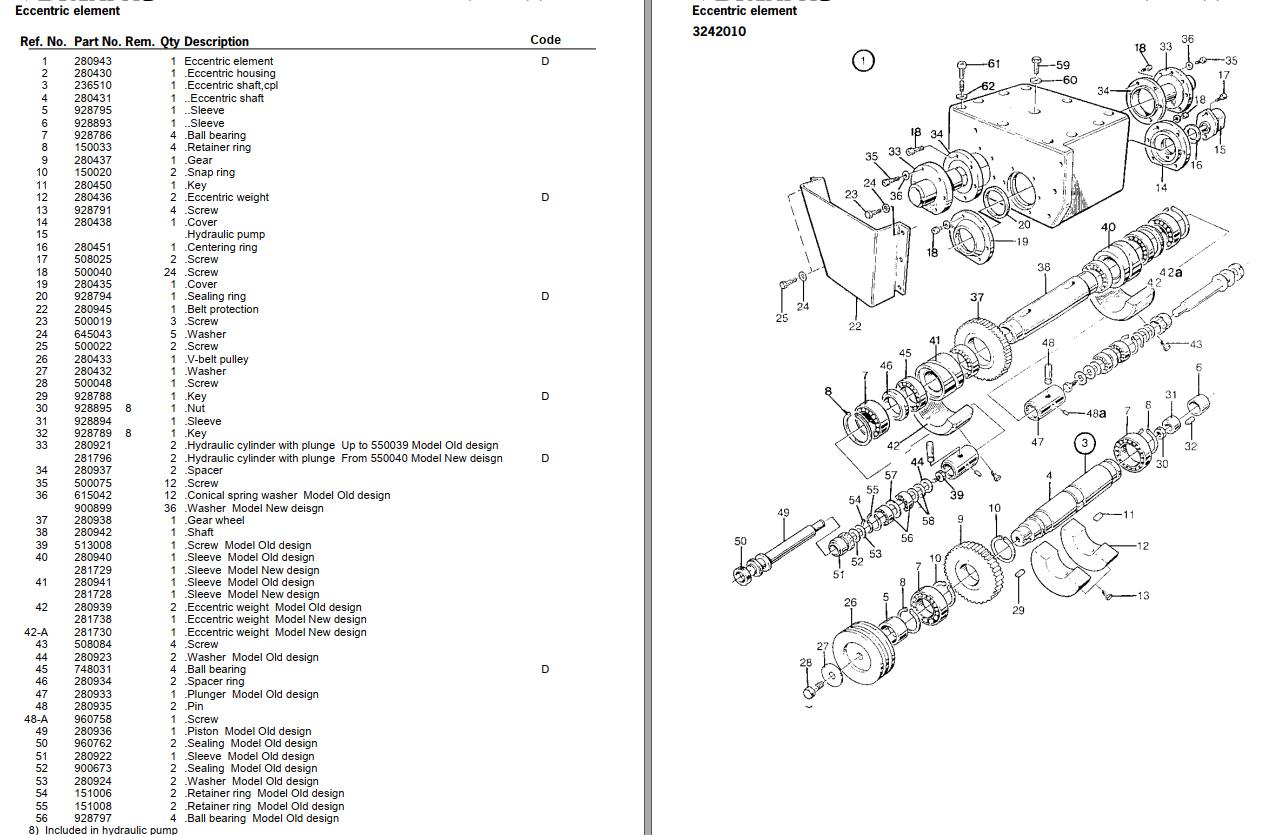 Dynapac Plate Compactor LG550 LG550HIR Spare Parts Catalogue