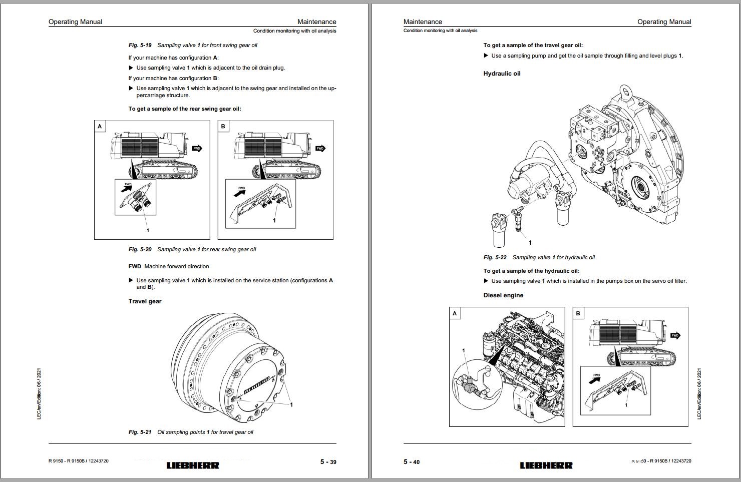 Liebherr Hydraulic Excavator R9150 R9150B Service Manual 38079 06.2021