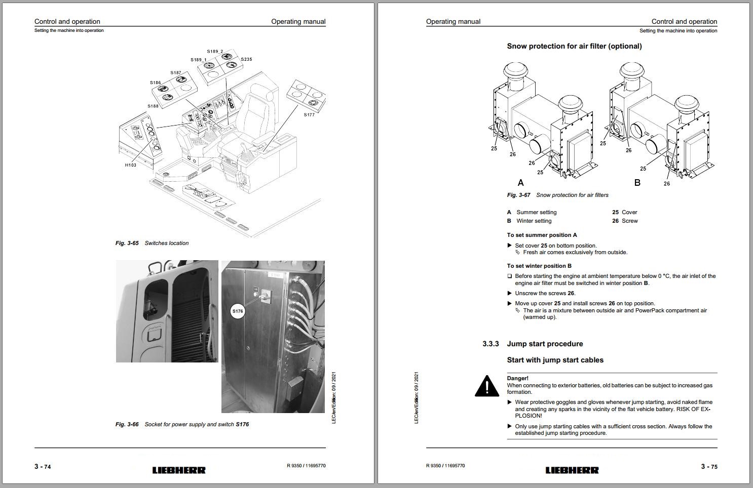 Liebherr Hydraulic Excavator R9350 R994B Litronic Service Manual 09.2021