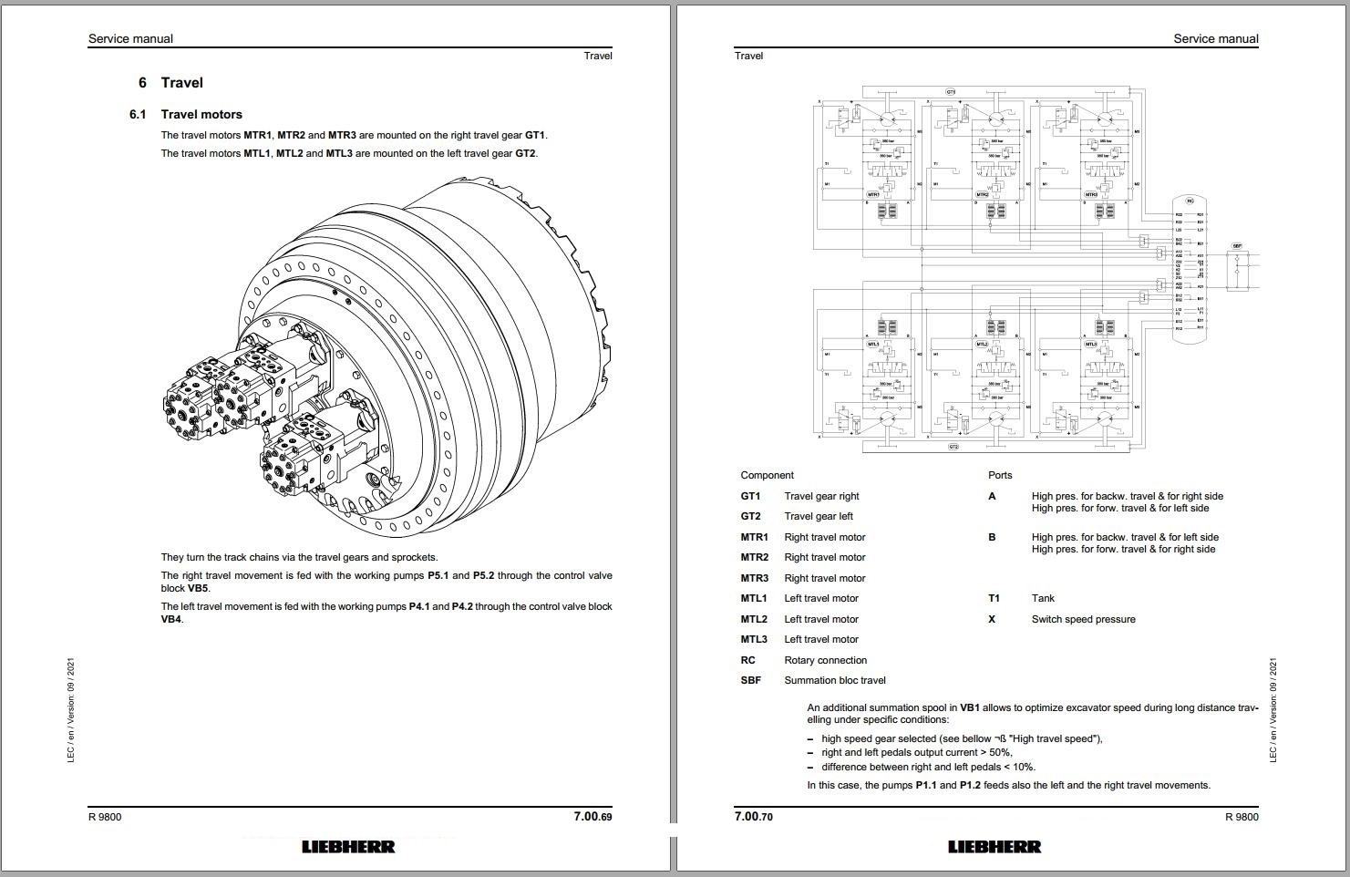 Liebherr Hydraulic Excavator R9800 Service Manual 48027 12.2021
