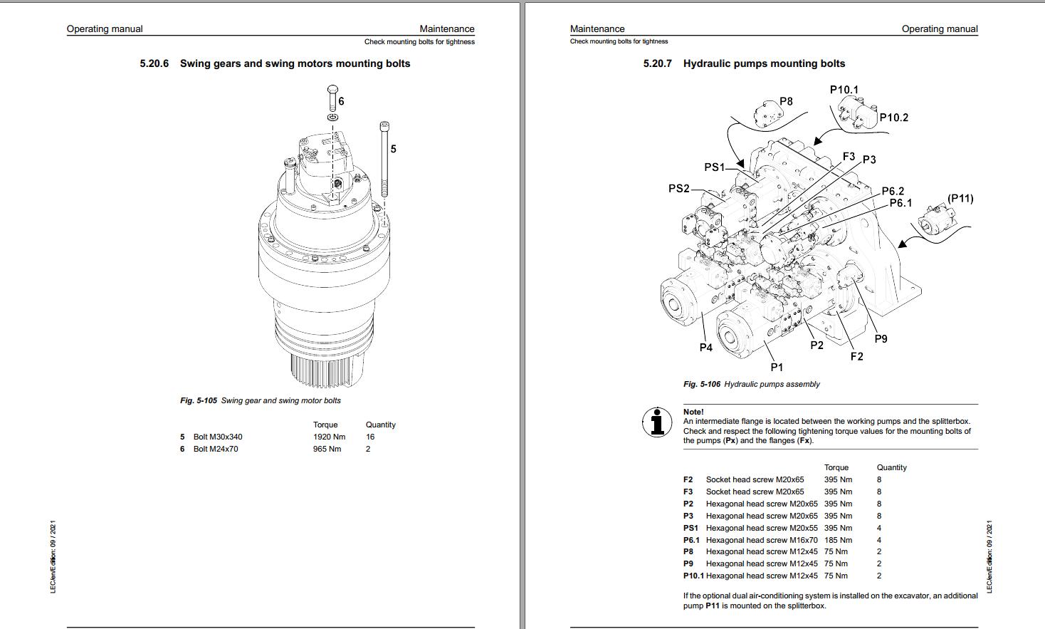 Liebherr Mining Crawler Excavators R9400 Operating Manual 26377 2021