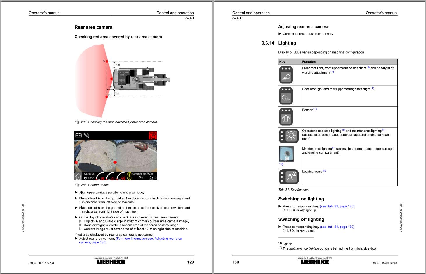 Liebherr Wheeled Excavator R934 Operator Manual 12271966 2021