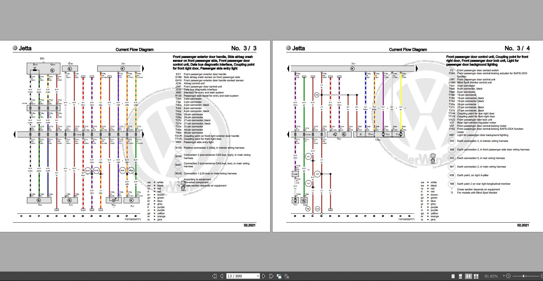 Volkswagen Jetta 2014 onward to 2022 Wiring Diagrams, Maintenance and ...