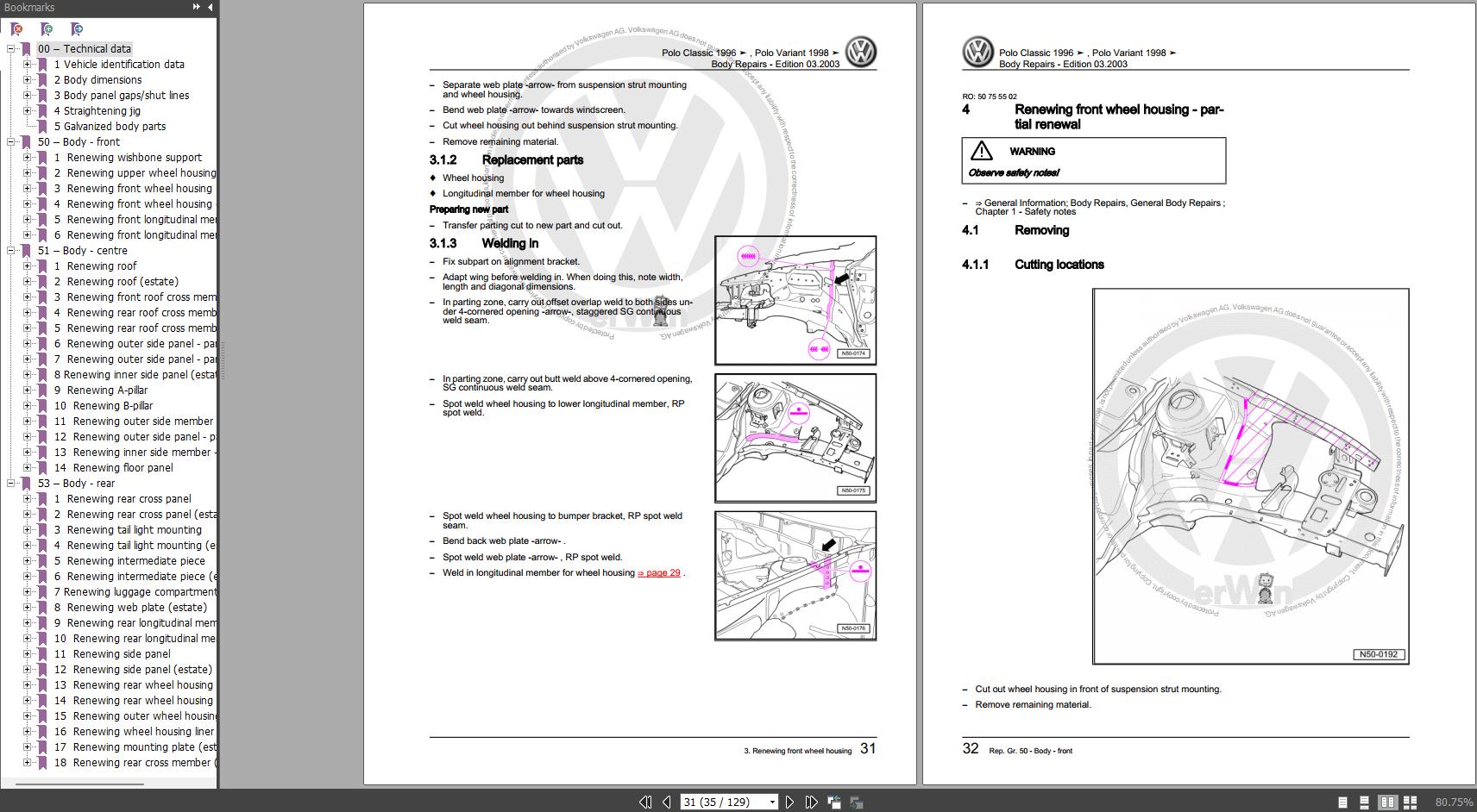 Volkswagen Polo (1995 - 2002) Wiring Diagrams, Repair and Maintenance ...