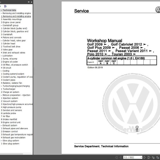 Volkswagen Polo 2005 - 2010 Wiring Diagrams Repair and Maintenance ...